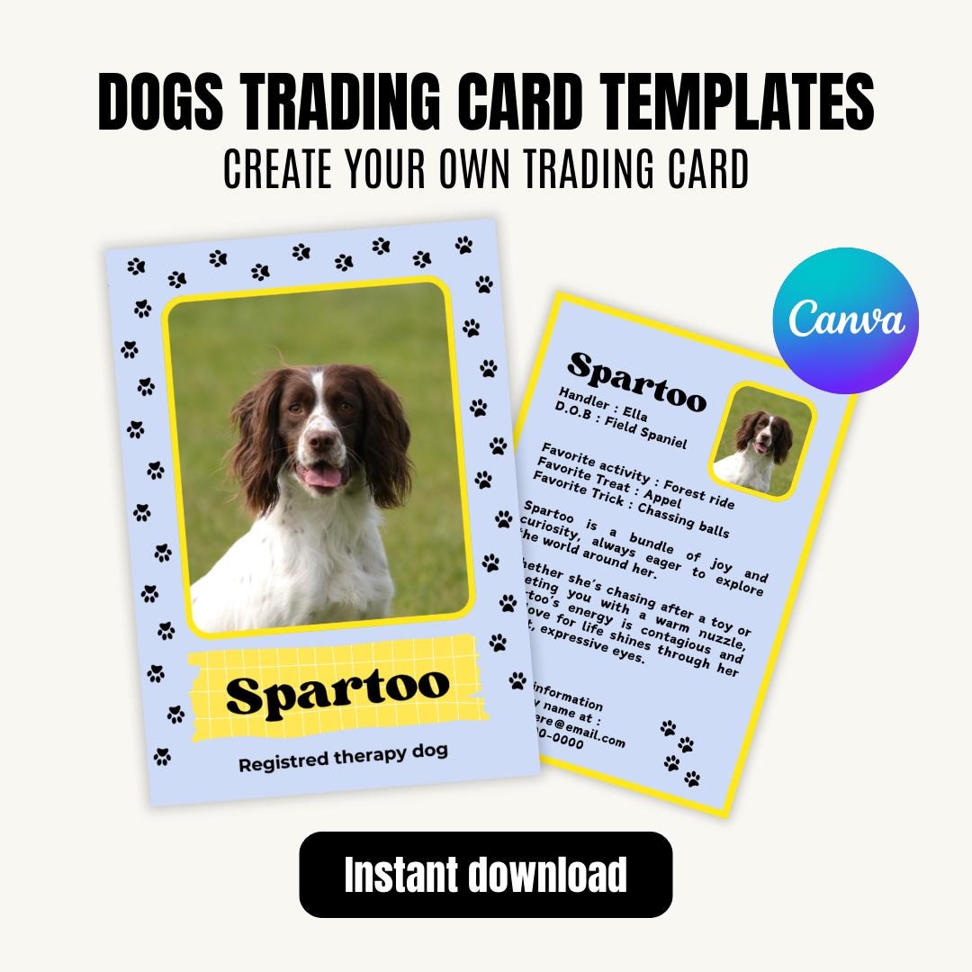 Design Your Own Custom Dog Trading Cards – Fully Editable Templates for ...
