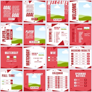 Red Soccer/football Club Social Media Templates | Fully Customizable ...