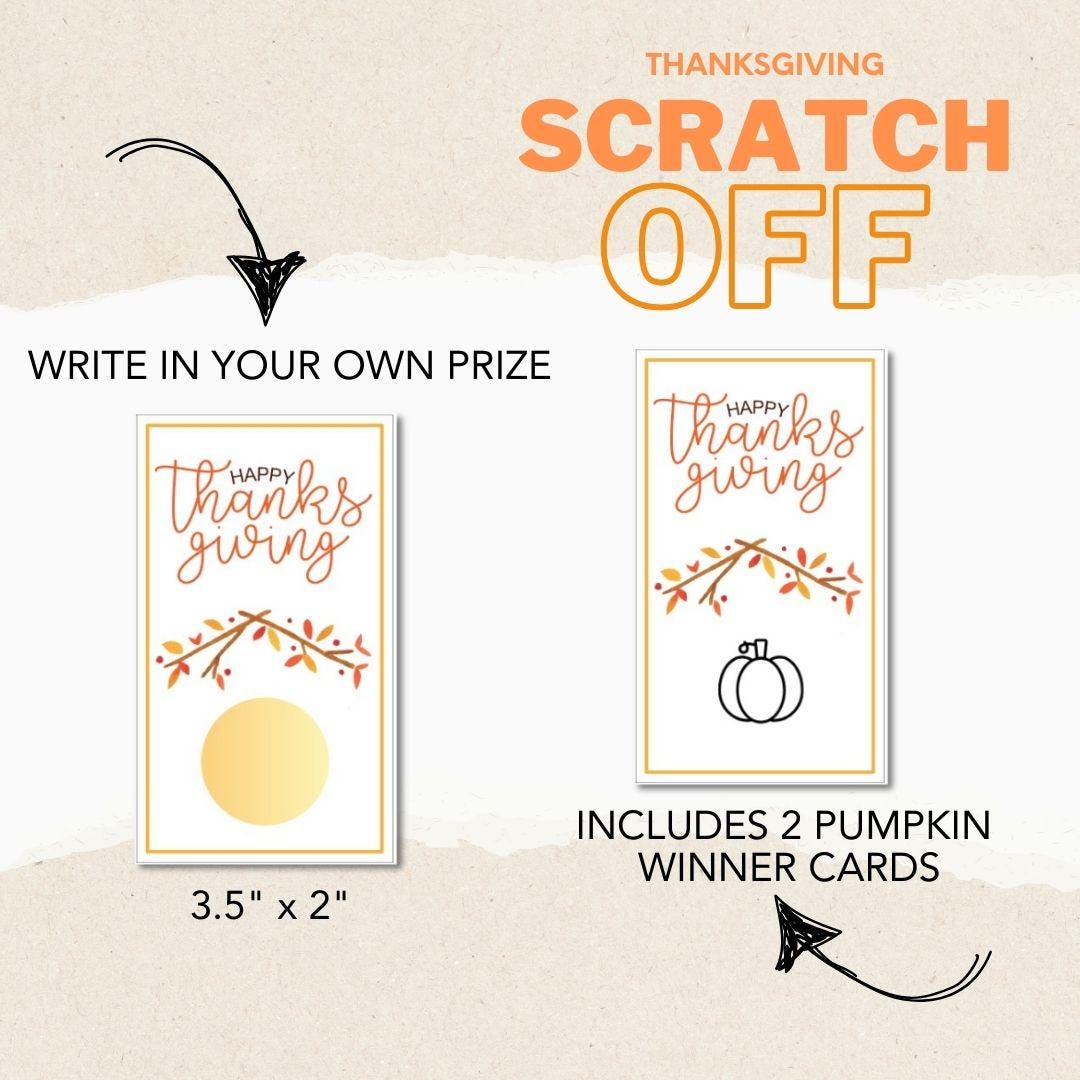 THANKSGIVING Scratch off Cards (24 Pack) - Etsy