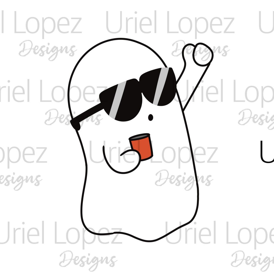 Cool Ghost SVG PNG, Funny Ghost, Halloween Cool Ghost, Party Ghost ...