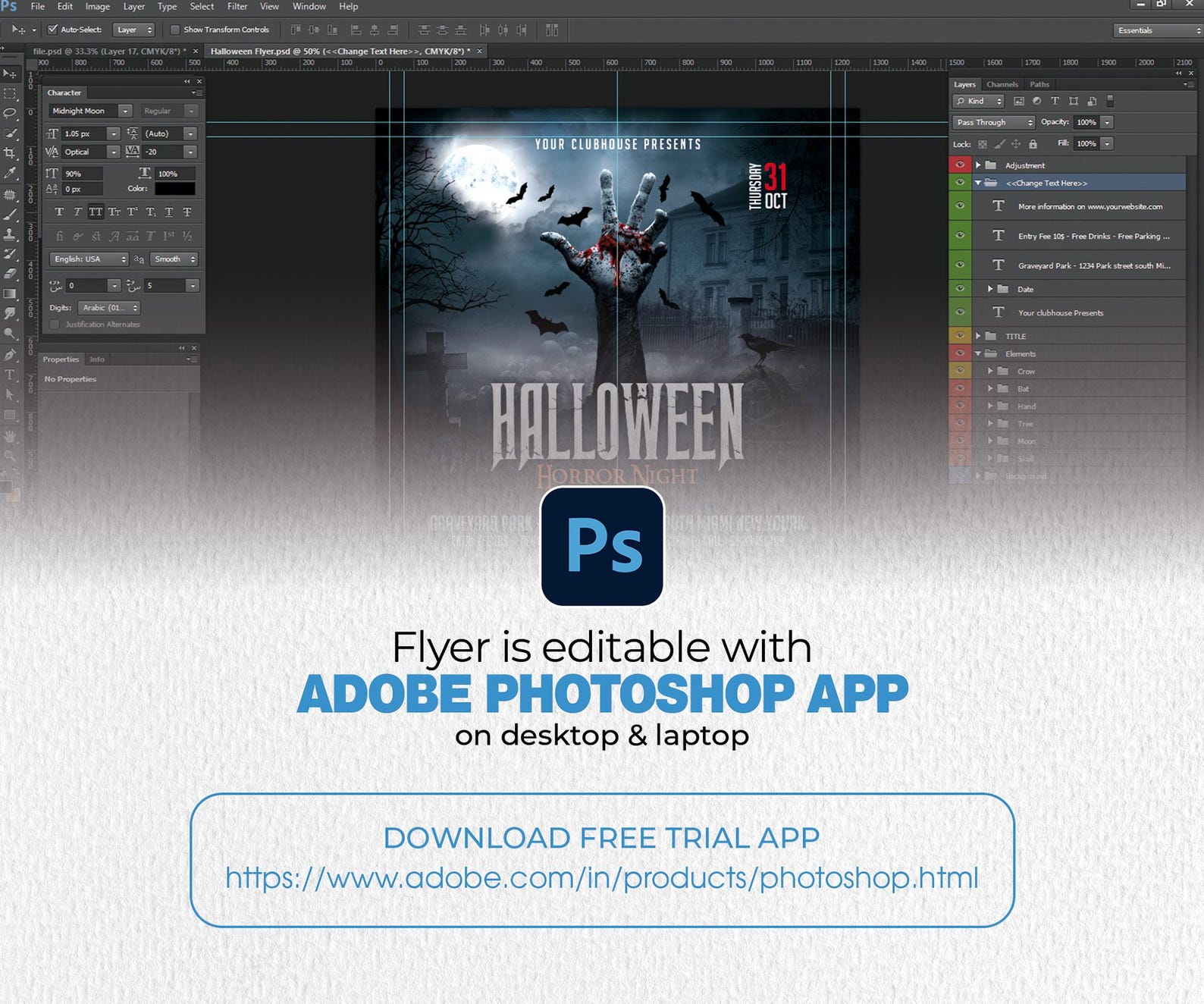 Winter Christmas Flyer Template | Snow Holiday Event Flyer | Editable ...