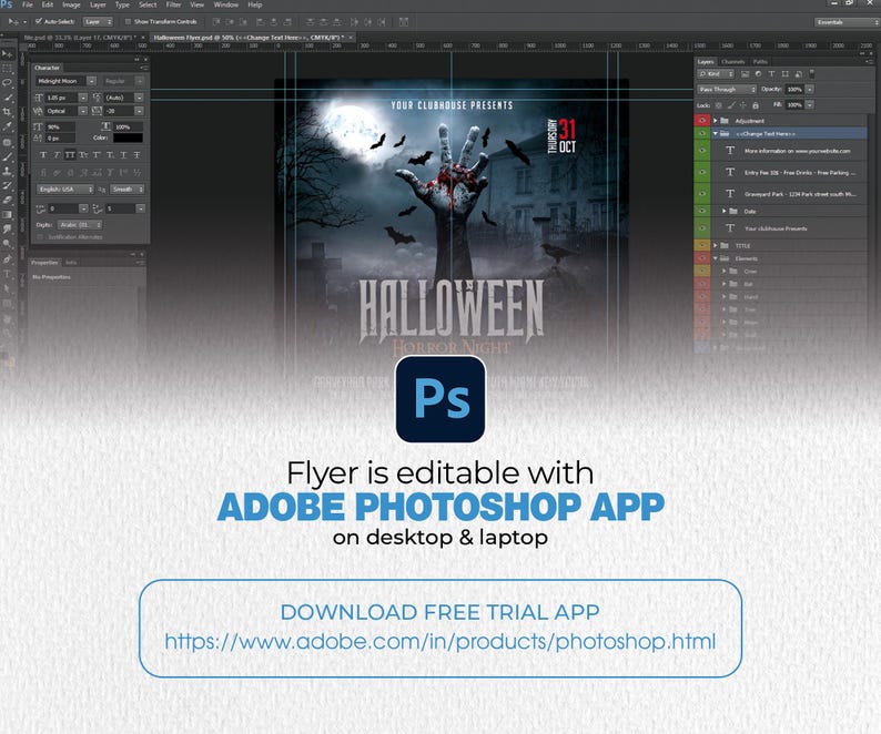 New Years Eve Canva Flyer Template | Editable Holiday Club Party ...