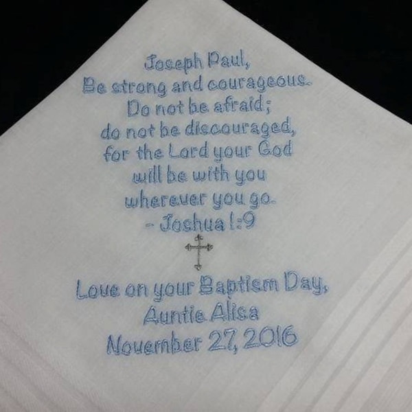Baptism Wedding Handkerchief - Etsy