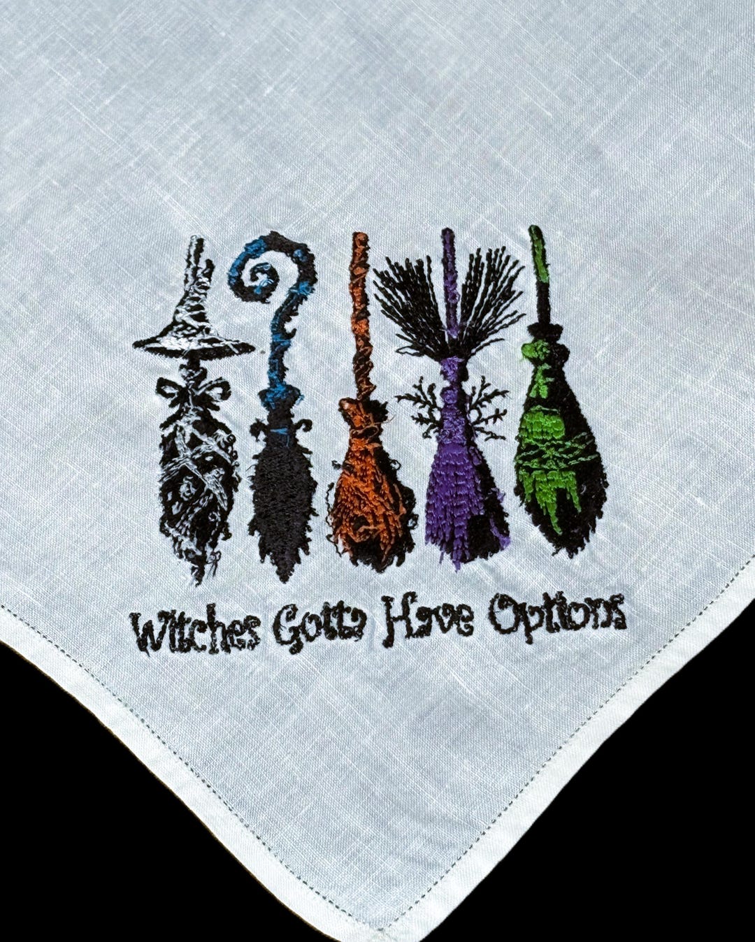Vintage HALLOWEEN 40's Linen Witches Brooms Hankie, Handkerchief*85 - Etsy