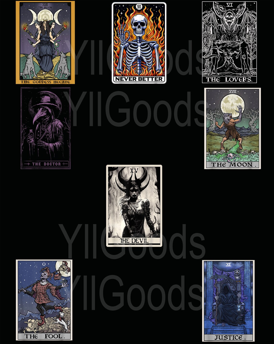 20 Pack Horror Tarot Card Png Bundle, Tarot Card Png Bundle, Halloween ...