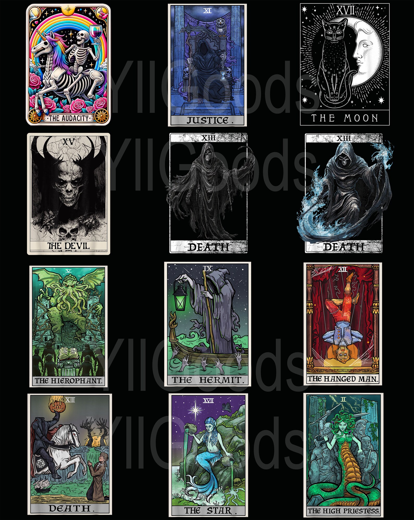 20 Pack Horror Tarot Card Png Bundle, Tarot Card Png Bundle, Halloween ...