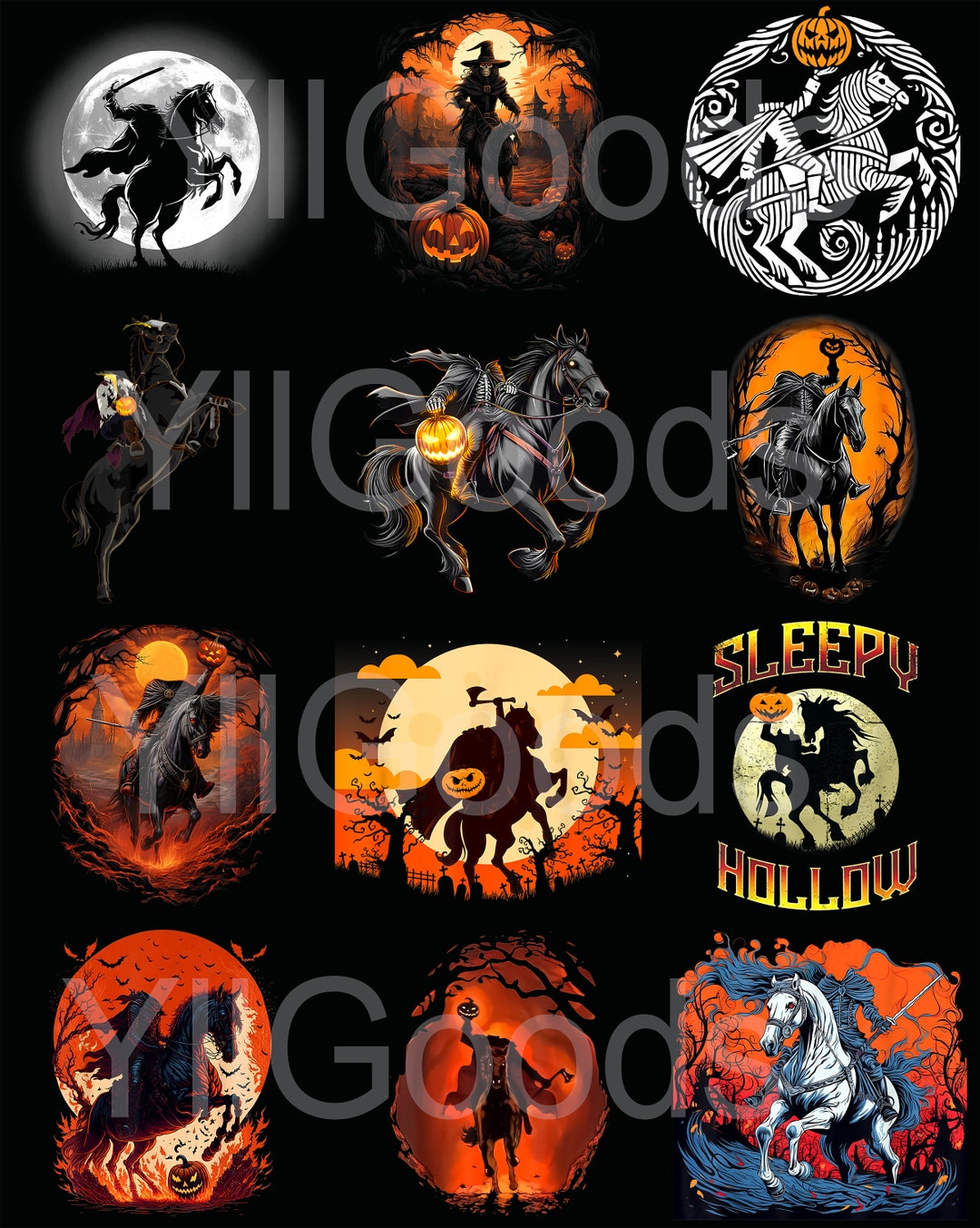 14 Pack Sleepy Hollow Dead & Breakfast Png Gothic Goth Vintage Horror ...