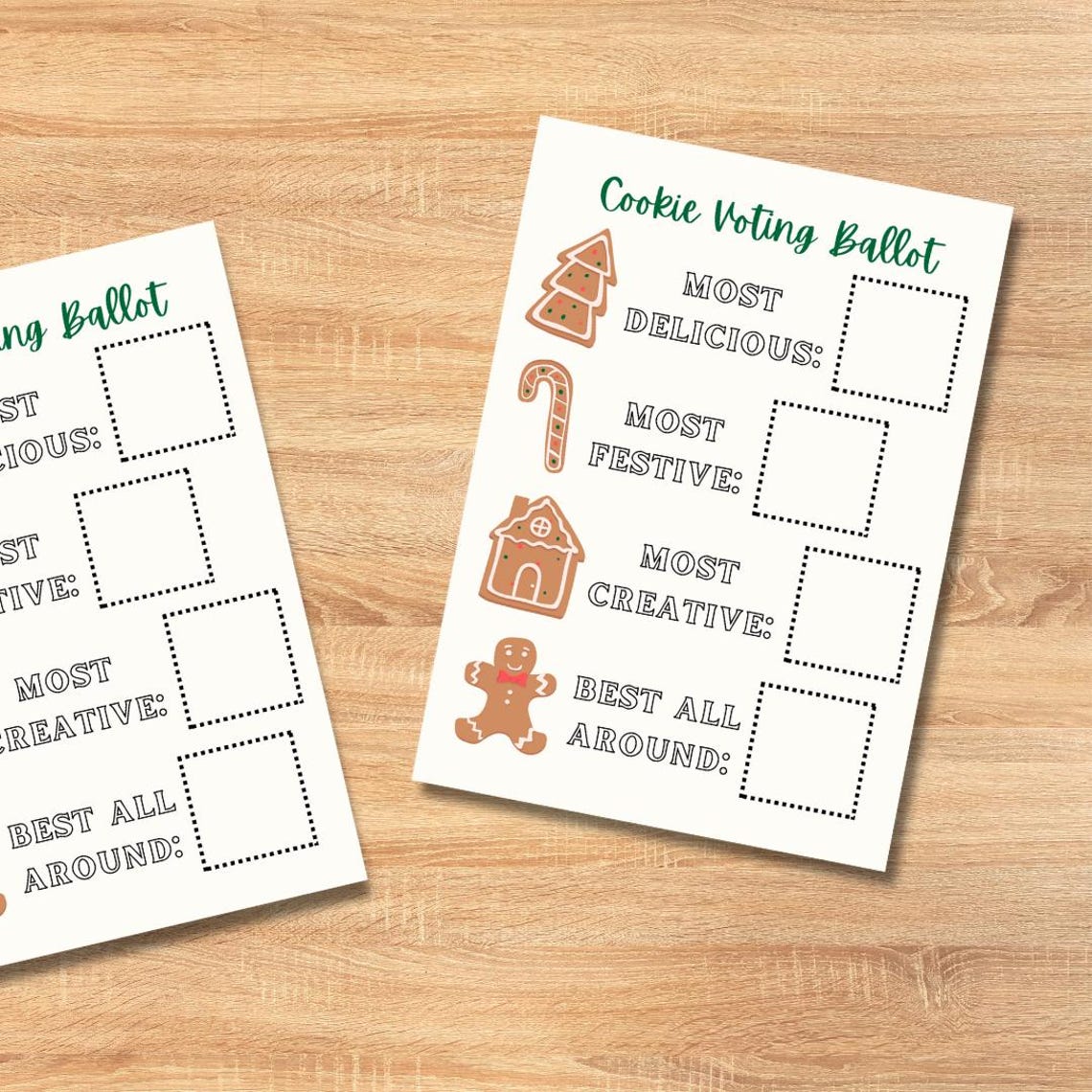 Cookie Voting Ballot Christmas Cookie Exchange Party Template Cookie ...