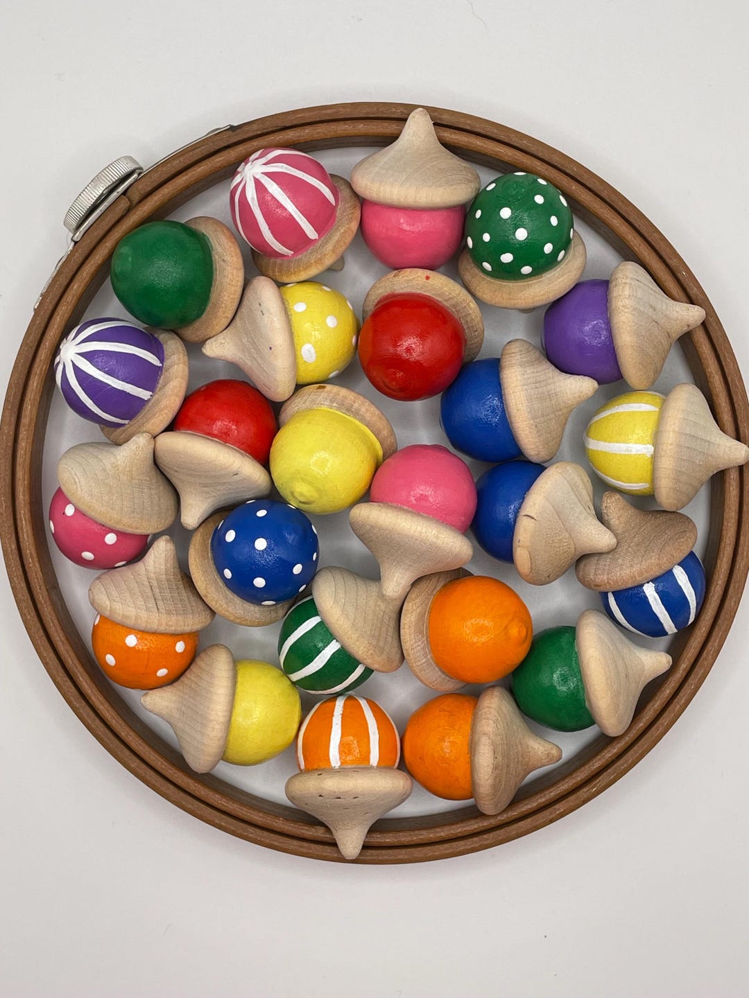 Handpainted Wooden Acorns/rainbow Wooden Acorns - Etsy