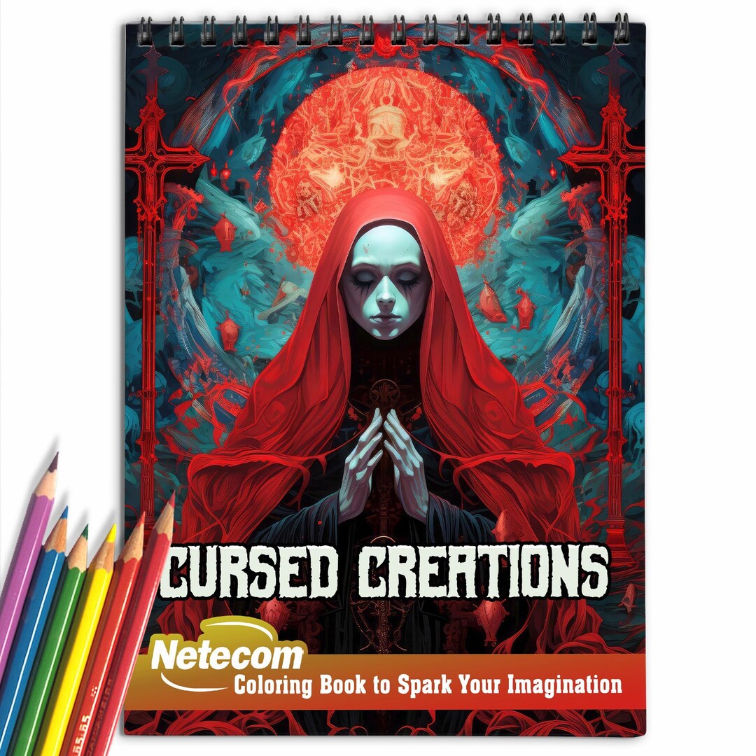 Cursed Creations Spiral Bound Coloring Book, Explore Sinister and ...