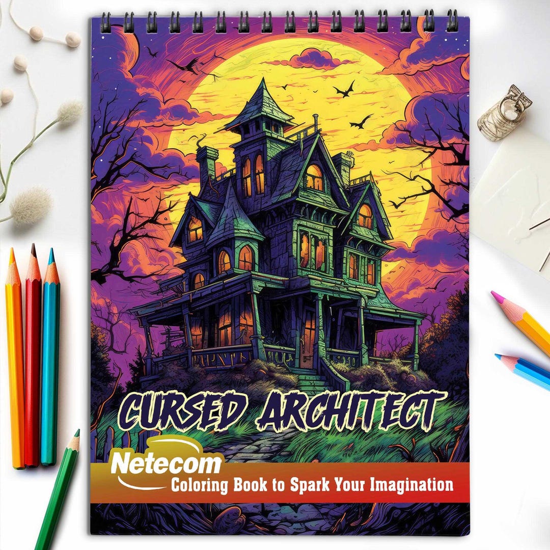 Cursed Architect Spiral Bound Coloring Book, Journey Into a World of ...