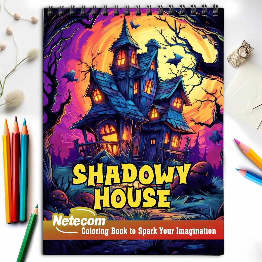Shadowy House Spiral Bound Coloring Book, Embrace the Secrets Concealed ...