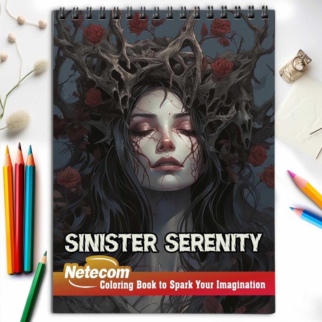 Sinister Serenity Spiral Bound Coloring Book, Enter the Sinister ...