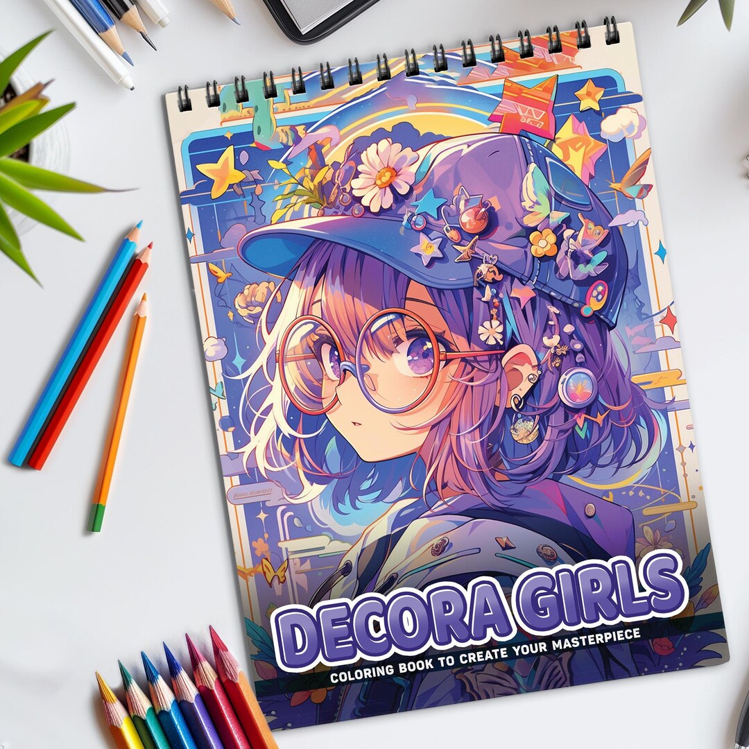 Decora Girls Spiral Bound Coloring Book, Colorful Decora Fashion for a ...