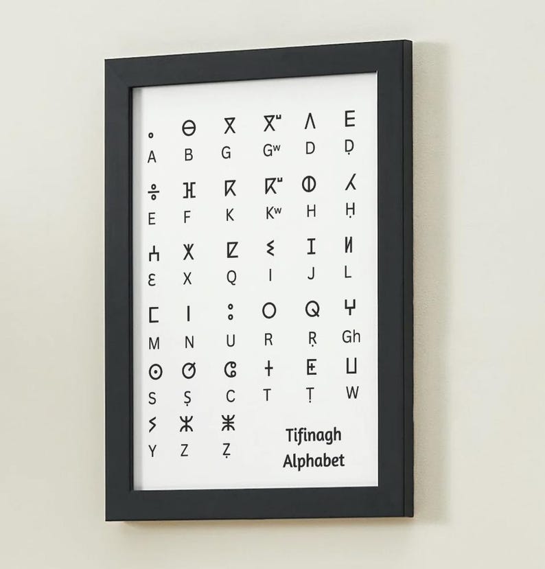 Tifinagh Alphabet Poster, Berber Amazigh, Wall Decoration for Home - Etsy