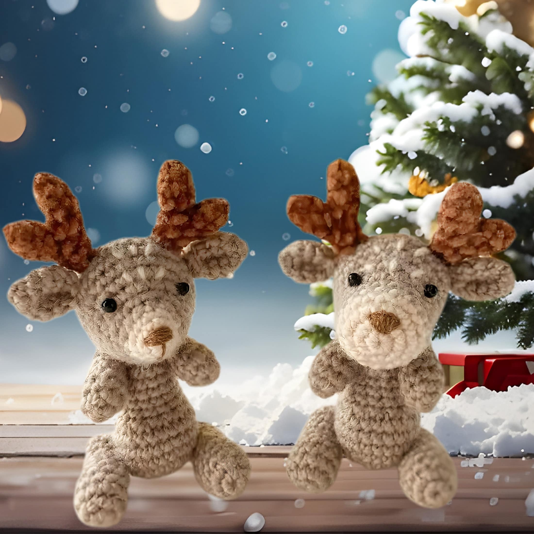 Mini Christmas Reindeer Crochet Pattern, Reindeer Crochet Decor ...