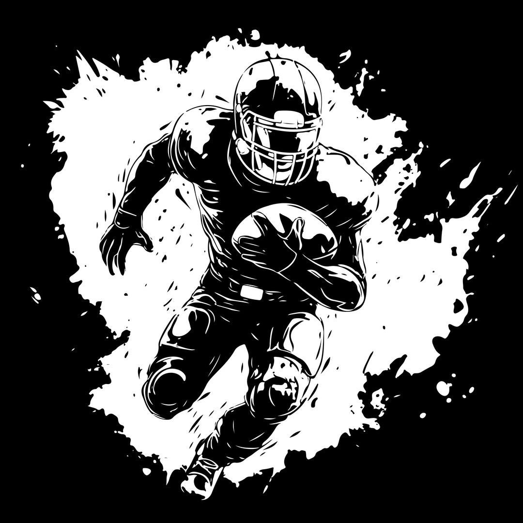 Football Player Running the Ball Retro Style Dude Sports SVG File ...