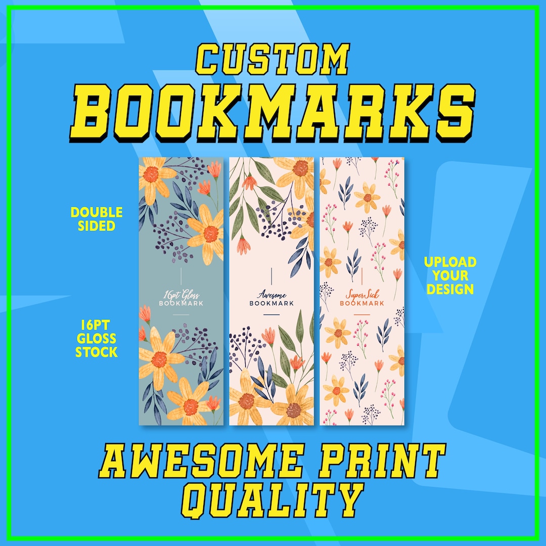 Custom BOOKMARKS, Bookmark Printing, at Your Door SUPER QUICK Custom ...