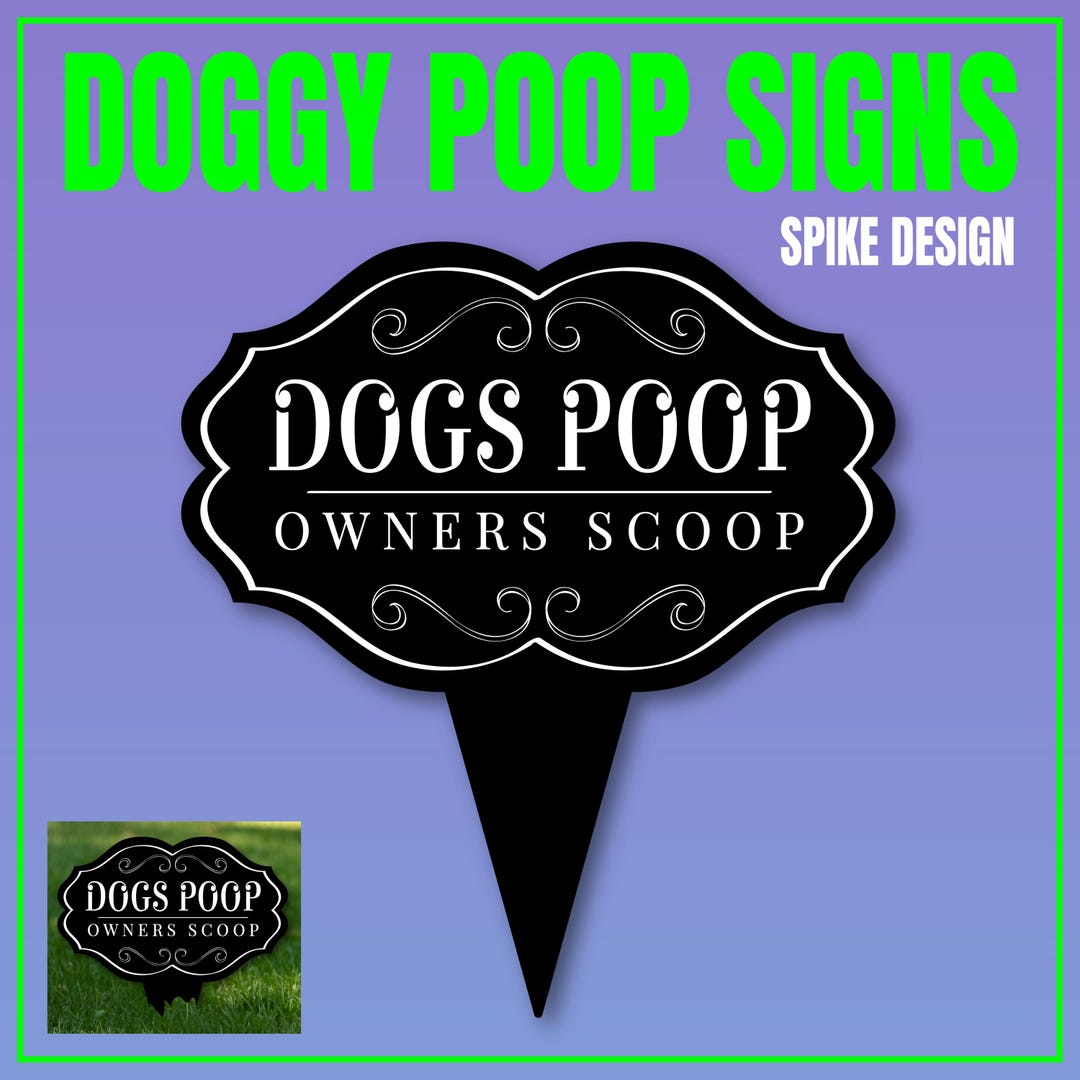 Dog Poop Signs, No Dog Poop Sign Spike Design, Custom Poop Sign, No Dog ...