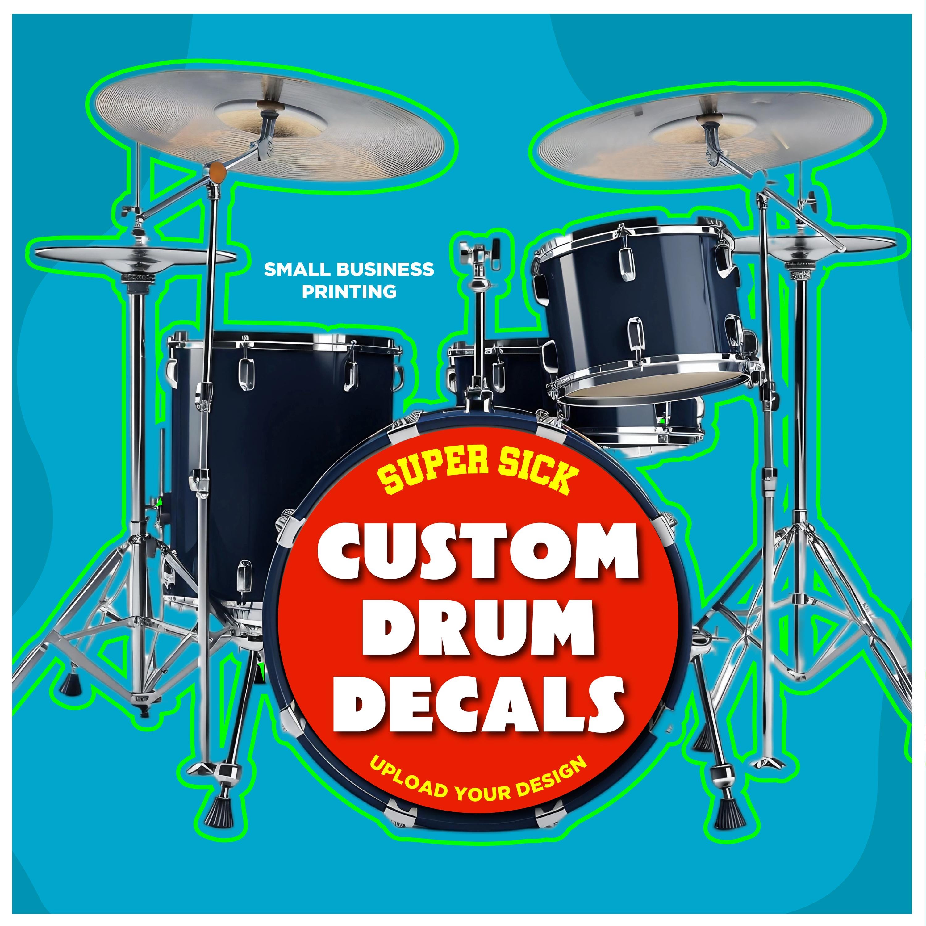 Custom Drum Sticker, Custom Drum Decal Add Custom Image or Logo ...