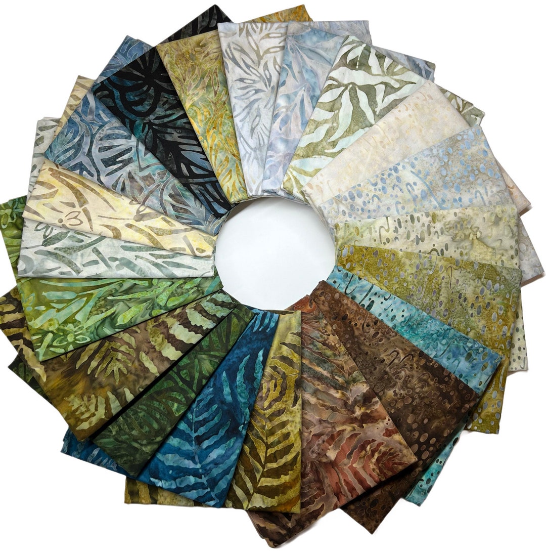 Marshland Batik Bundle by Lunn Studios for Robert Kaufman Two Options Fat Quarter Bundles or ...