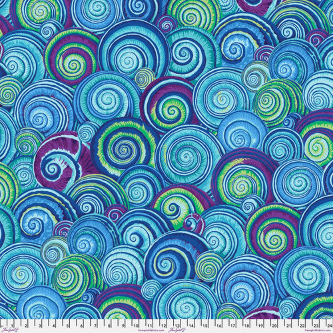 Spiral Shells - Blue - Phillip Jacobs for Kaffe Fassett Collective ...