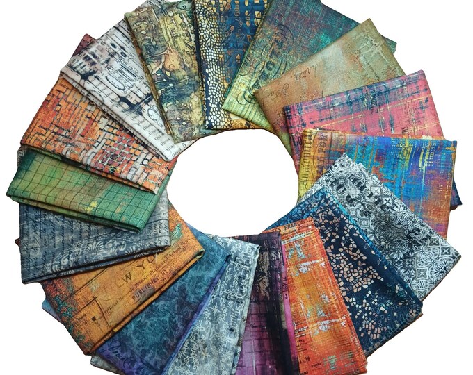Abandoned Bundle - 17 Fabrics - by Tim Holtz for Free Spirit Fabrics - Two Options - Fat Quarter ...