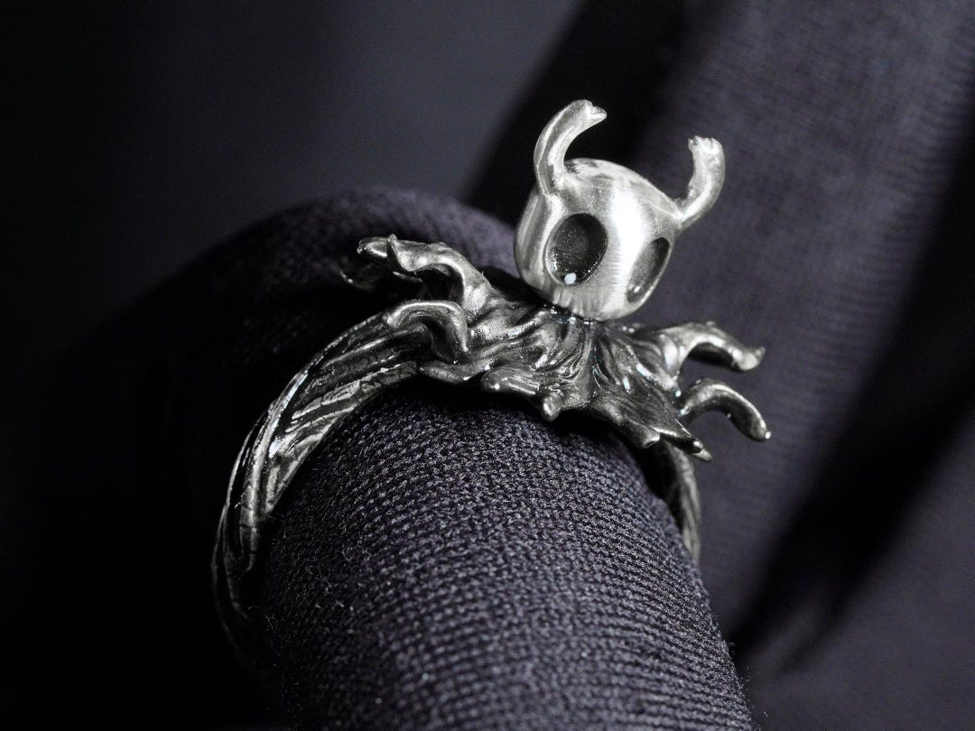 Hollow Knight Inspired Ring, 950 Silver Silskong Jewelry, the Knight Collectible Gift for Indie ...