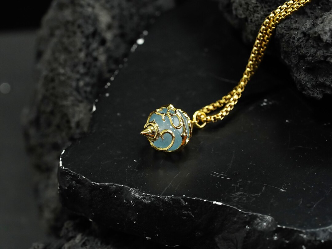 EXCLUSIVE Blue Color Palworld Legendary Sphere Necklace, Handmade 14k ...