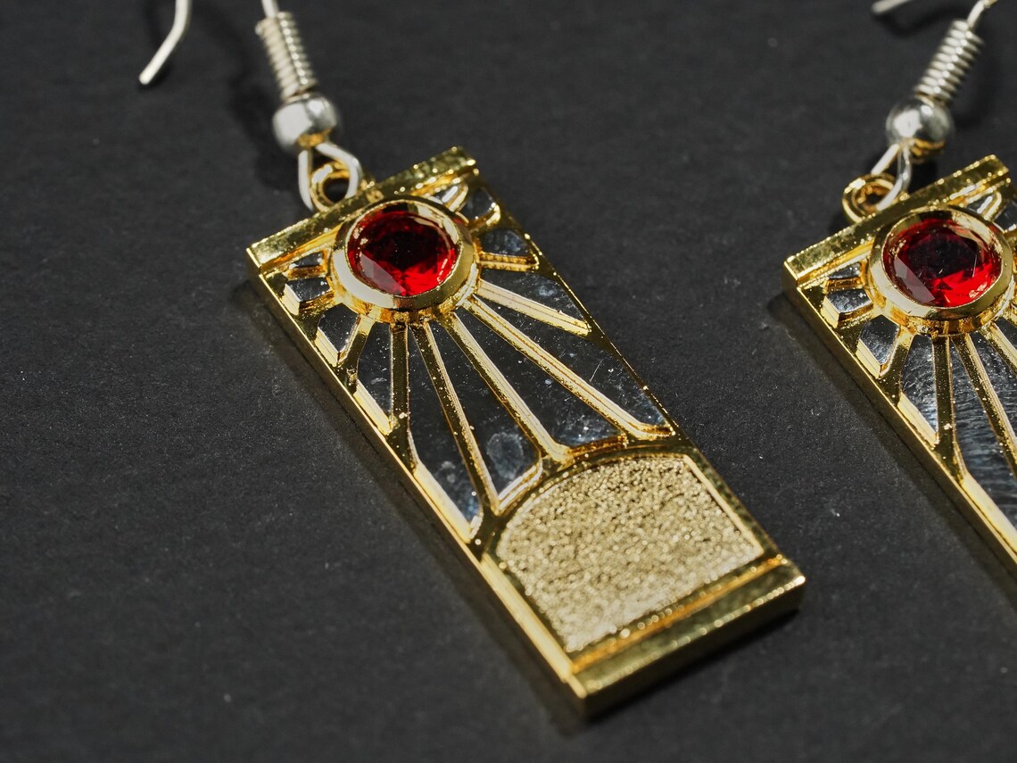PREMIUM Demon Slayer Hanafuda Earrings - Handmade Gold/silver Rising ...