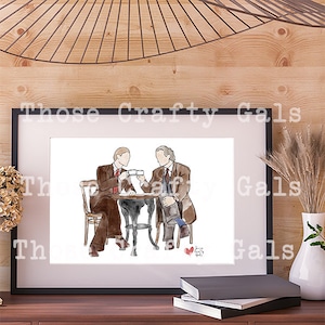 Watercolor Hand - Drawn Frasier Print 5x7 Wall Decor, Art, Tv Show ...