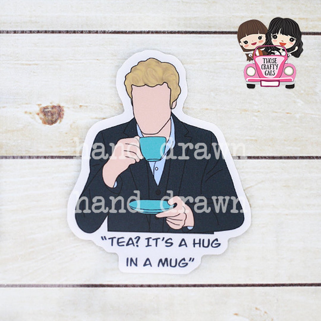 Hand Drawn Patrick Jane, Tea, Hug in a Mug Faceless Vinyl Waterproof ...