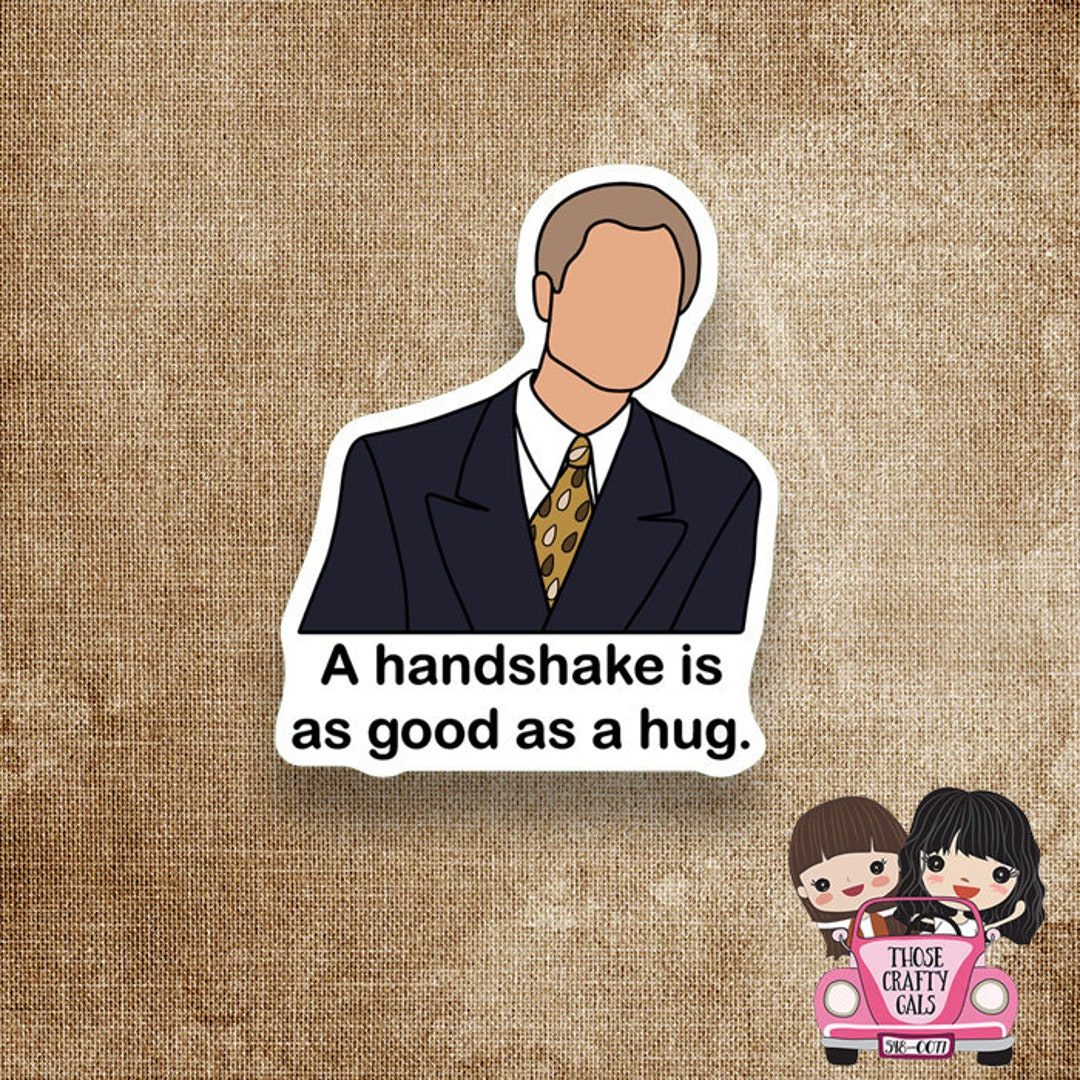 Hand Drawn Niles Sticker, A Handshake is as Good as a Hug, Frasier TV ...