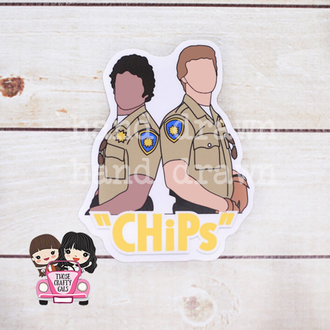 Hand-drawn CHIPS 70's Tv Show Sticker Matte Waterproof - Etsy