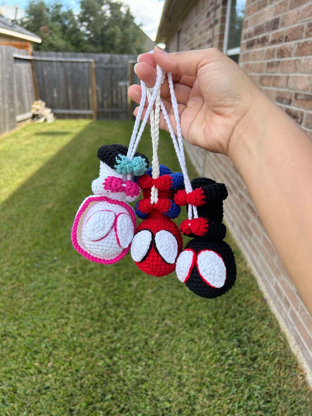 Crocheted Spider-man and Superhero Hanging for Car Mirrors - Etsy