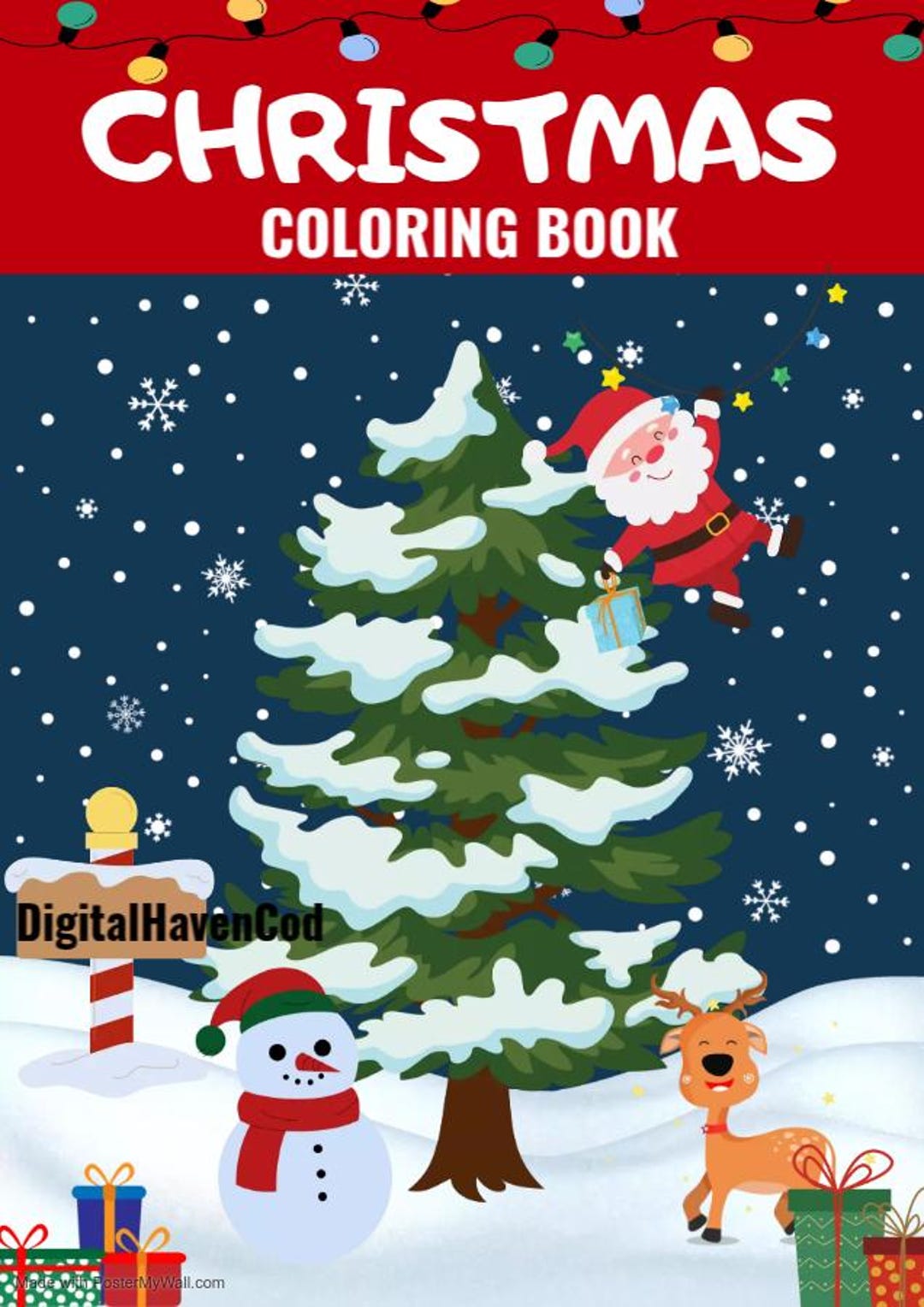 Christmas Coloring Book Holiday Coloring Pages for Kids & Adults ...