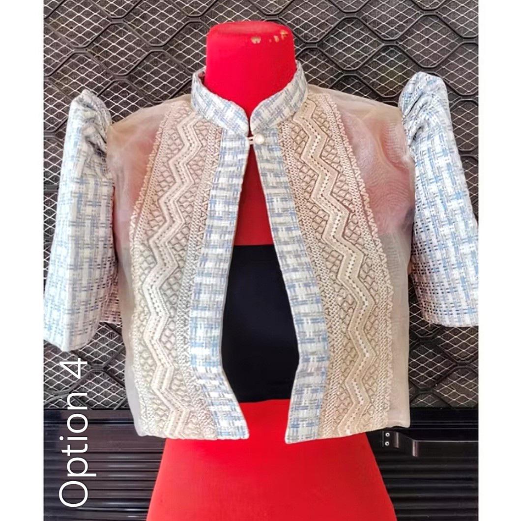 Modern Filipiniana Bolero – Piña Organza & Native Cloth | Puff Sleeves ...