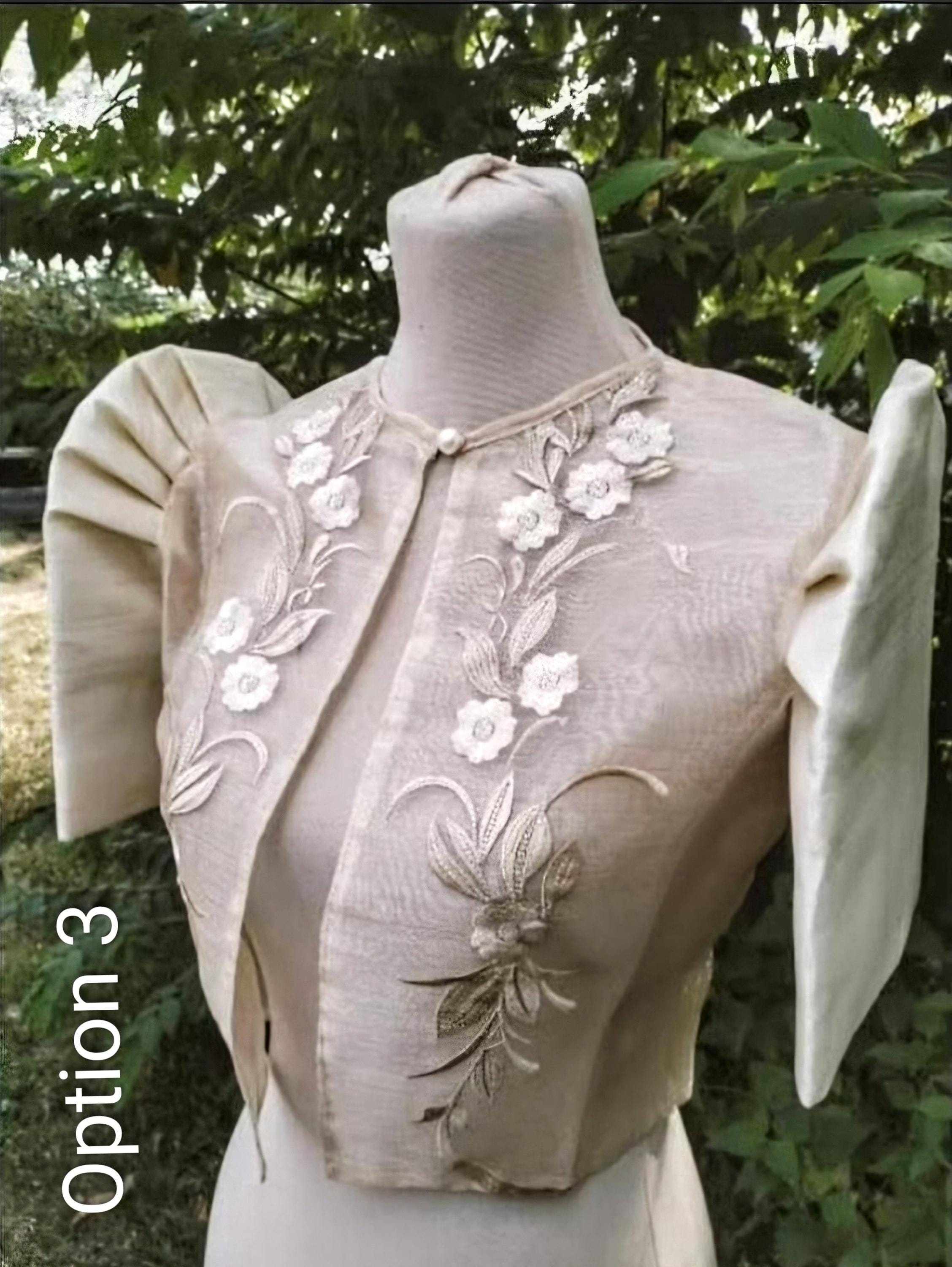 Select Modern Filipiniana Bolero – Piña Organza & Native Cloth | Puff ...