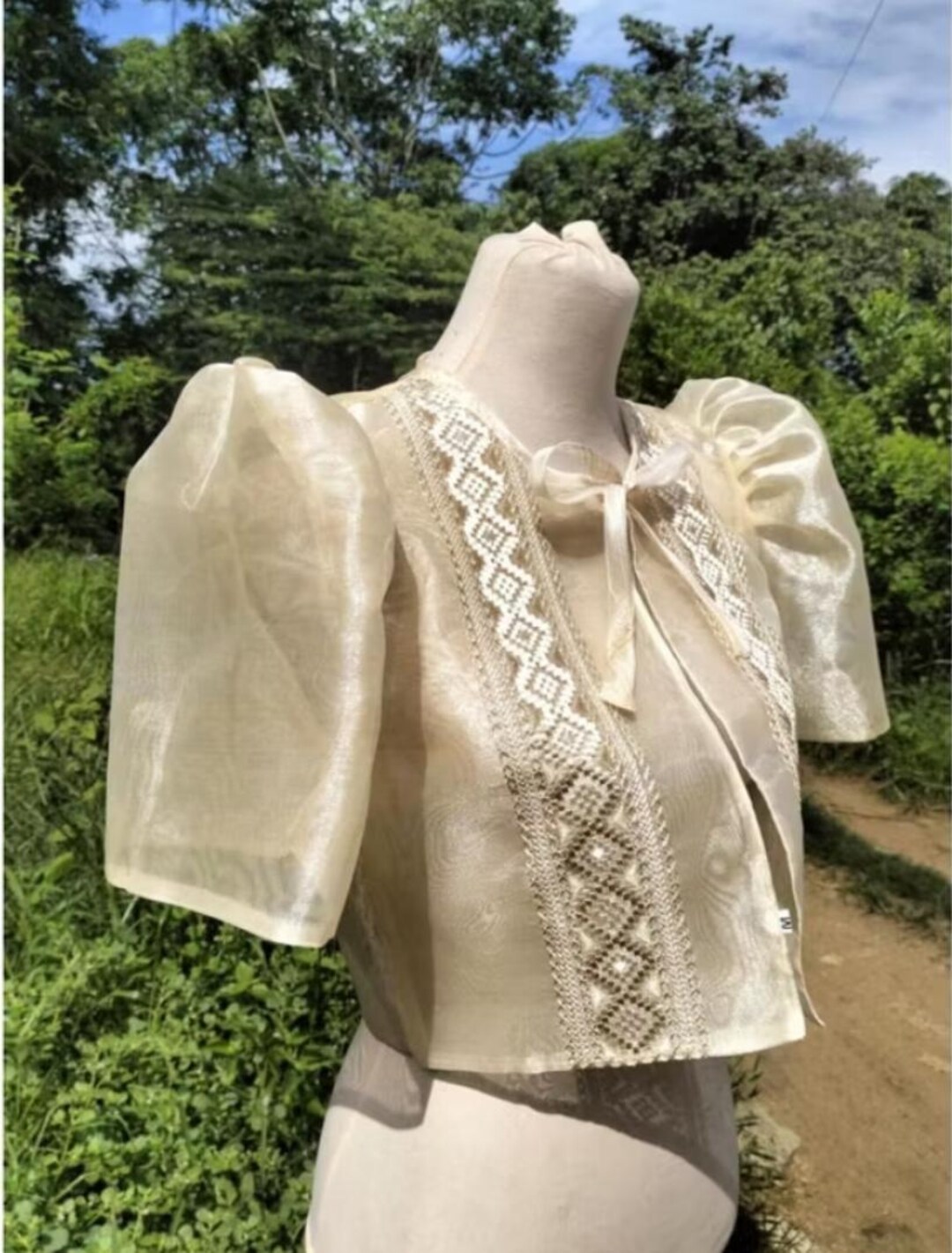 Select Modern Filipiniana Bolero – Piña Organza & Native Cloth | Puff ...