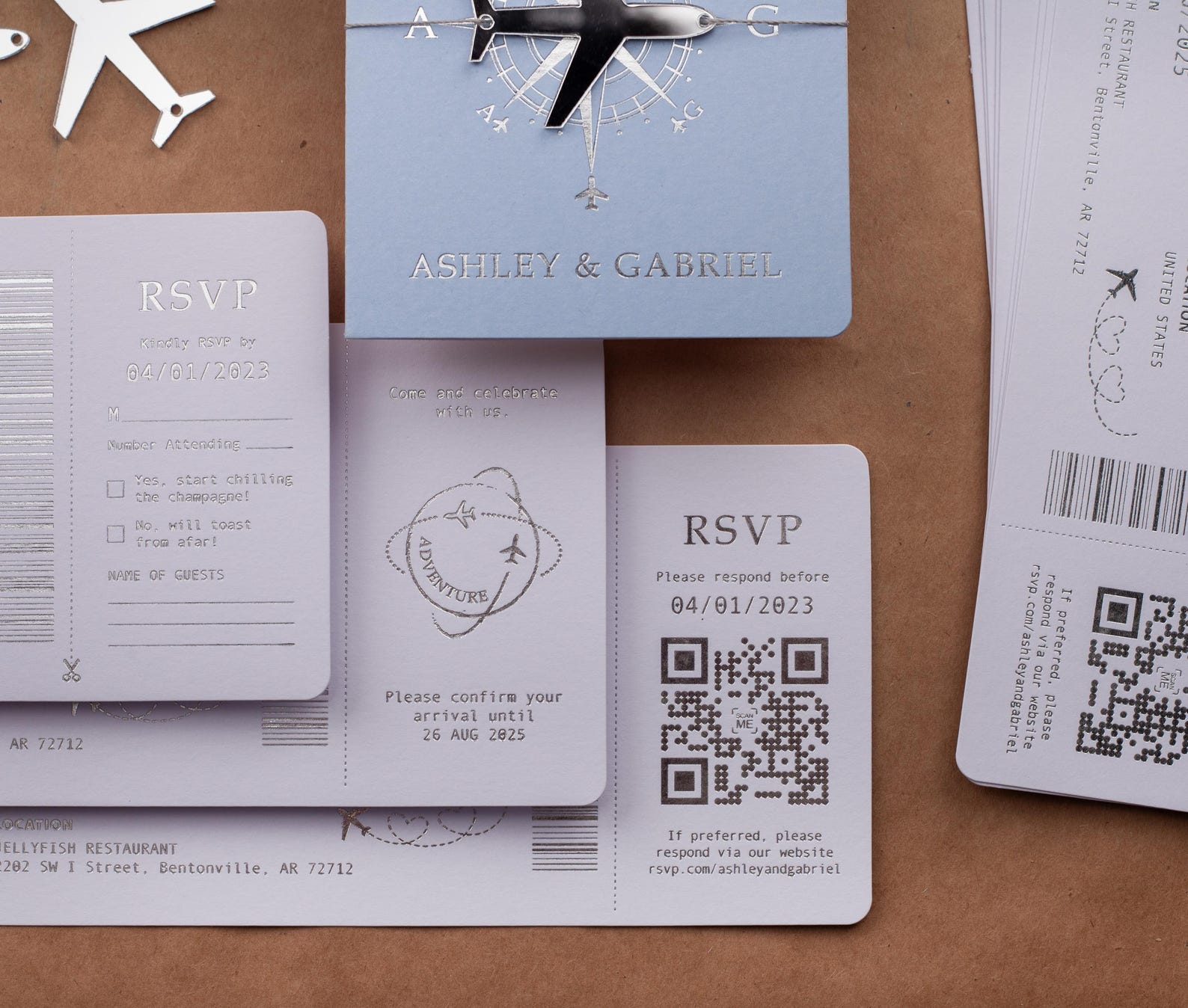 Passport Wedding Invitation Set Travel Theme Boarding Pass Style With ...
