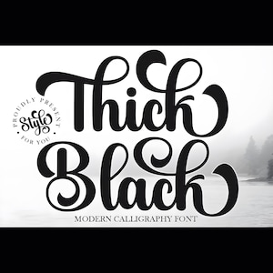 Thick Black Calligraphy Font - Etsy