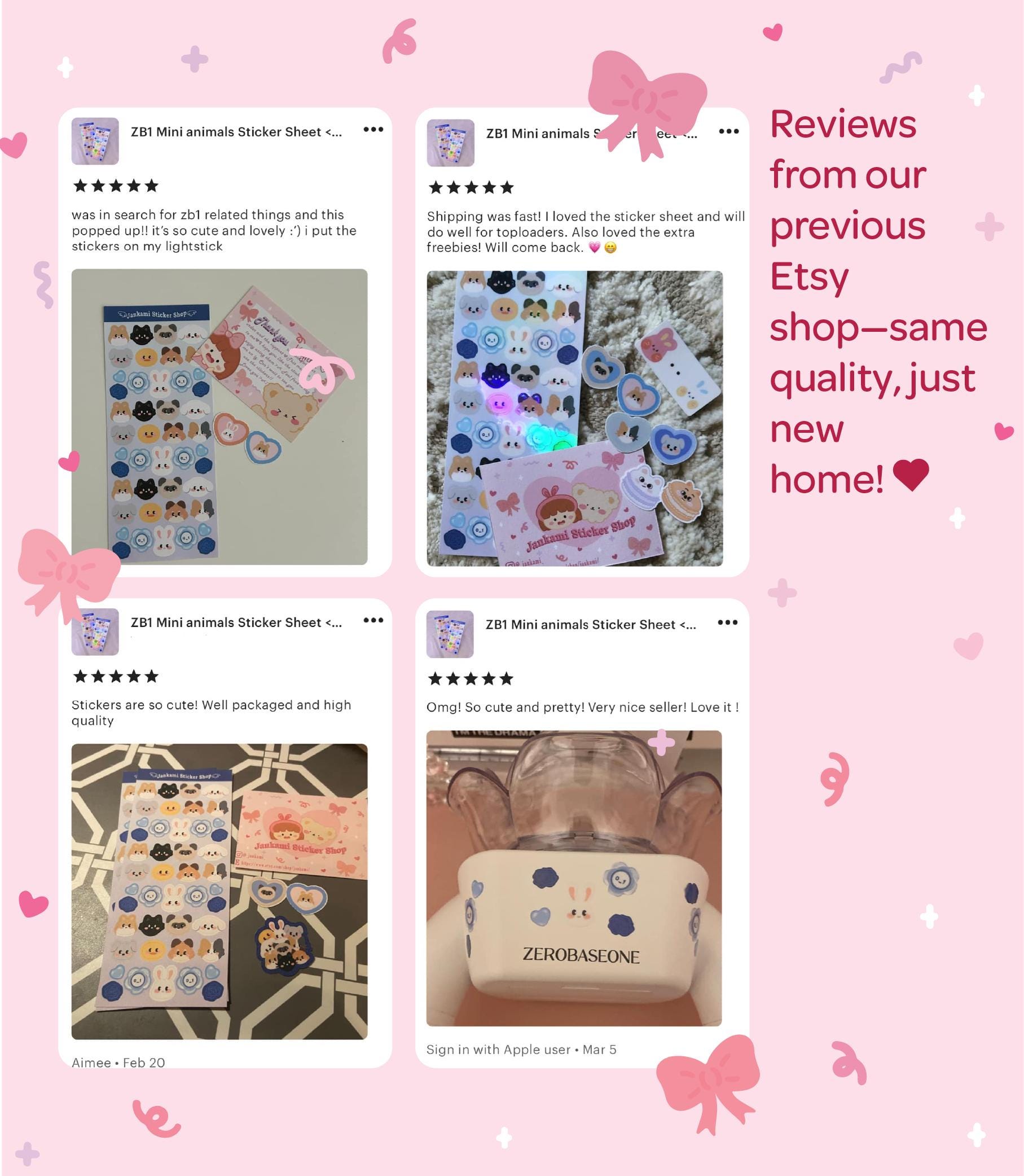 ZB1 Mini Animals Sticker Sheet zerobaseone, for Polcos, Kpop Journal ...