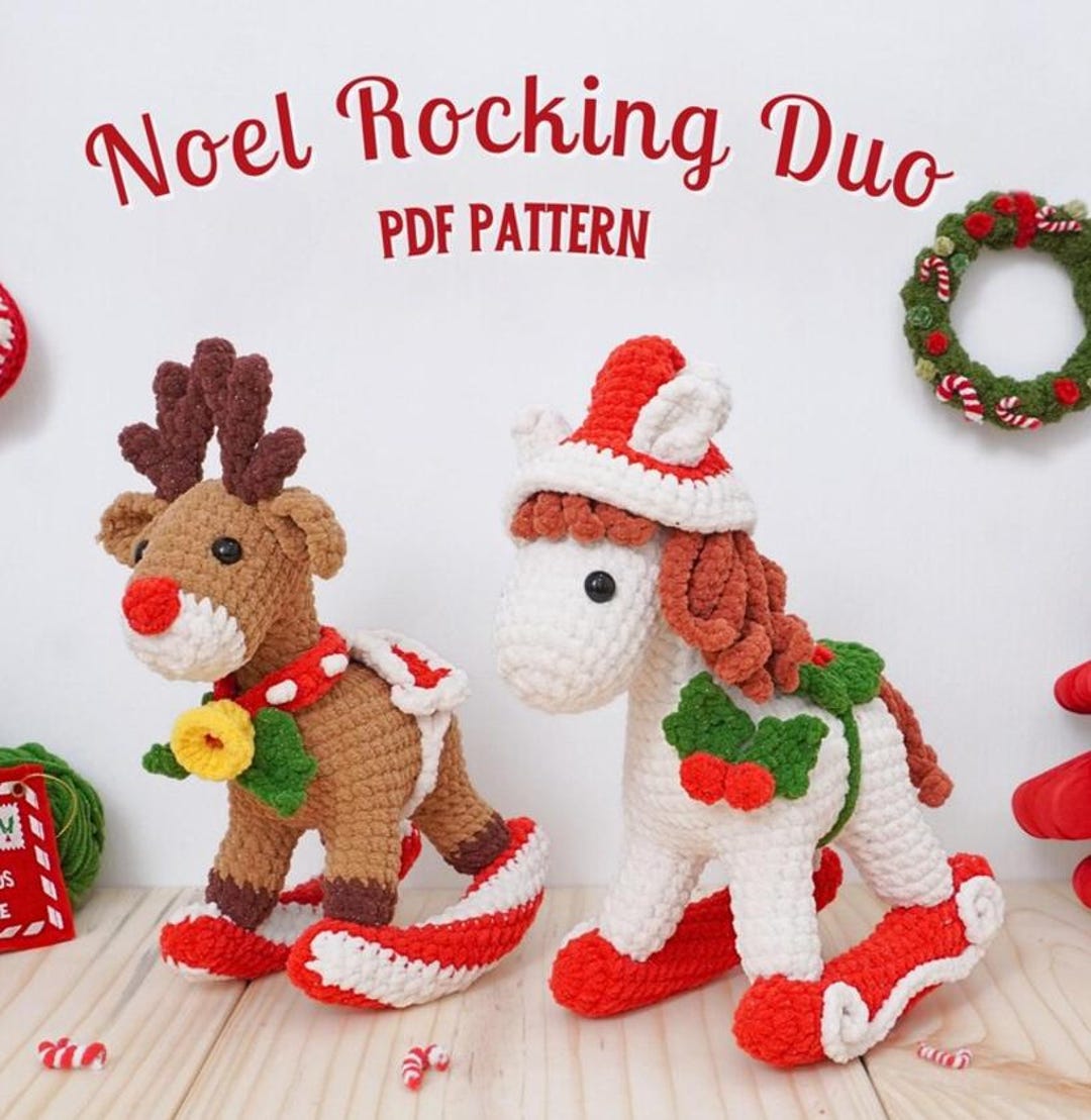 Rocking Horse Low Sew Crochet Pattern, Reindeer Crochet Design ...