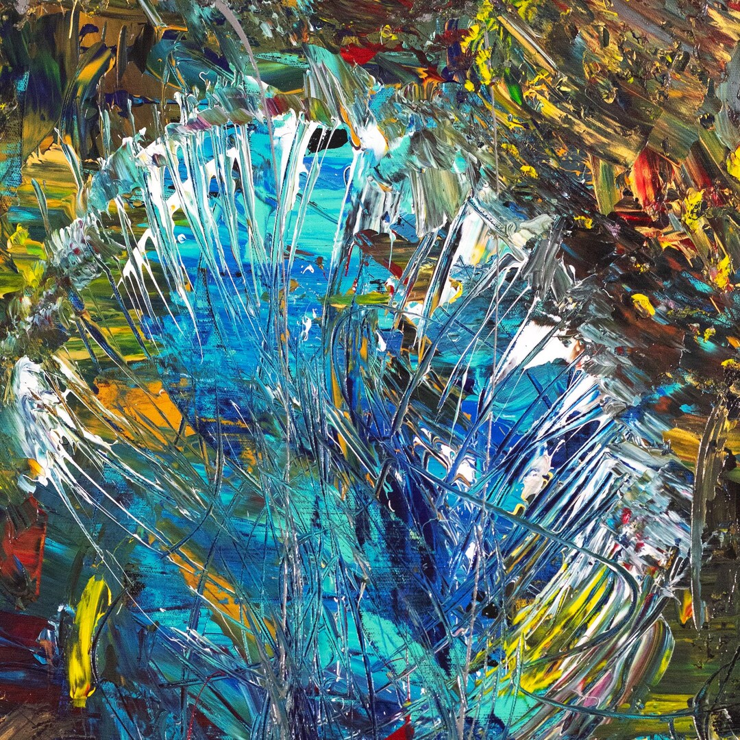 24x36 "portal" Stunning Impasto Abstract Painting Modern Heavy Texture ...