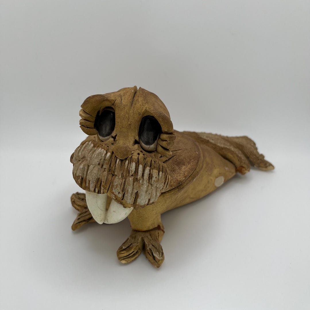 Vintage Max Hindt Clay Walrus Figurine Hand Carved MCM 9” - Etsy