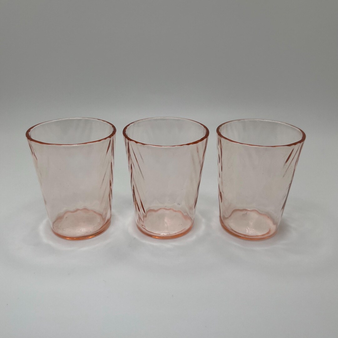 Vintage Pink Shot Glasses Set of 3 - Etsy
