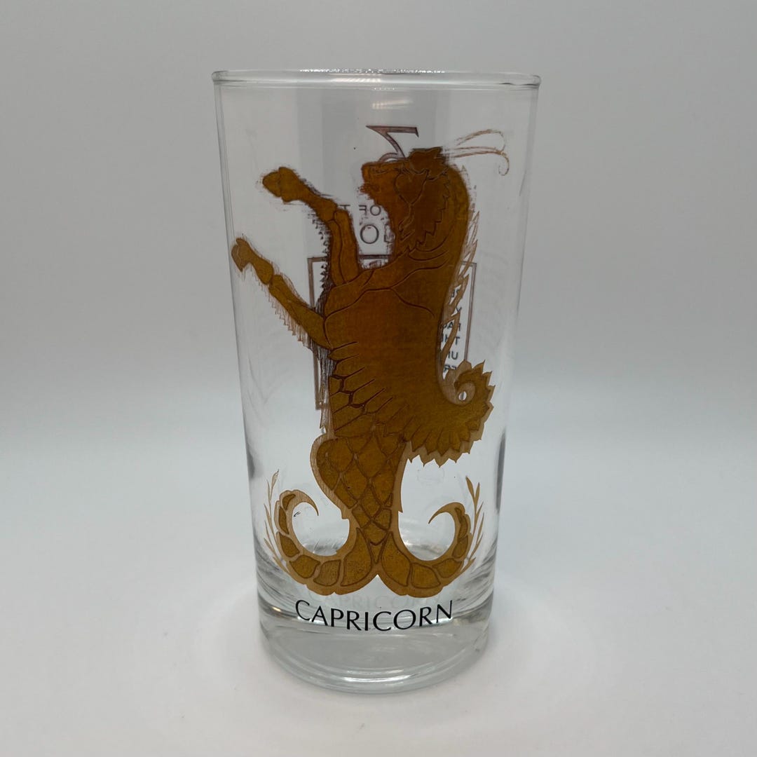 Vintage Anchor Hocking Zodiac Highball Tumbler Glass Capricorn ...
