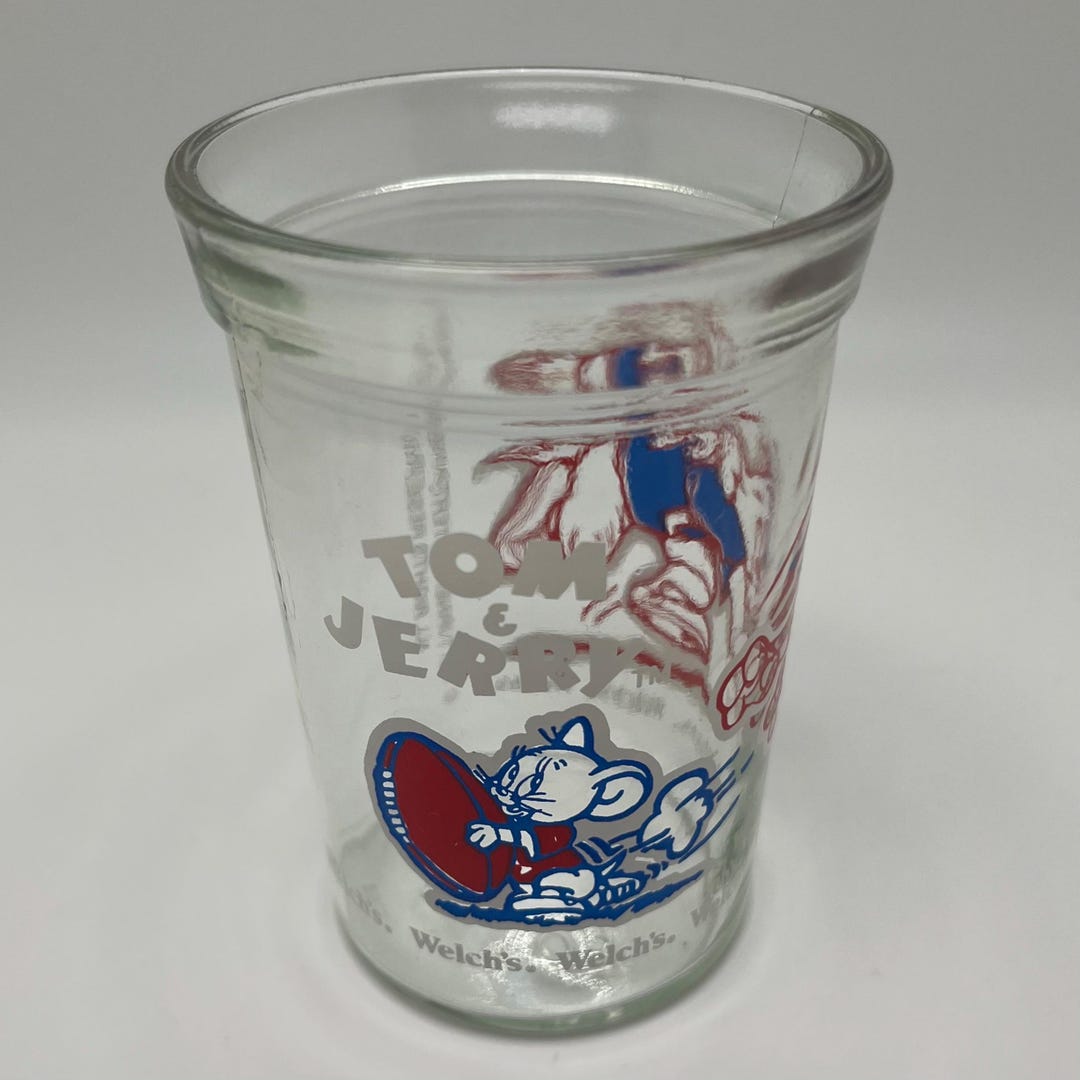 Vintage Welch’s Tom and Jerry Juice Glass Football Blue and Red 4” - Etsy