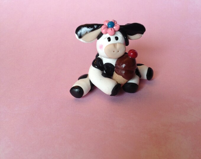 Polymer Clay Cow Miniature Cow Cow Gift Ice Cream Gift - Etsy