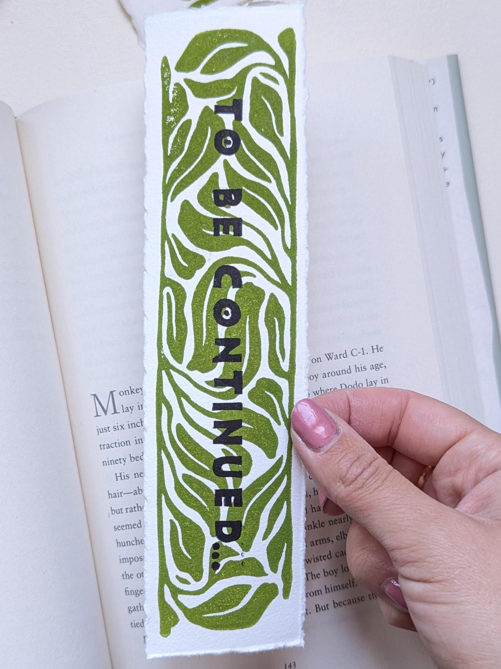To Be Continued - Handmade Block Print Bookmark - 2x8 In. - Etsy